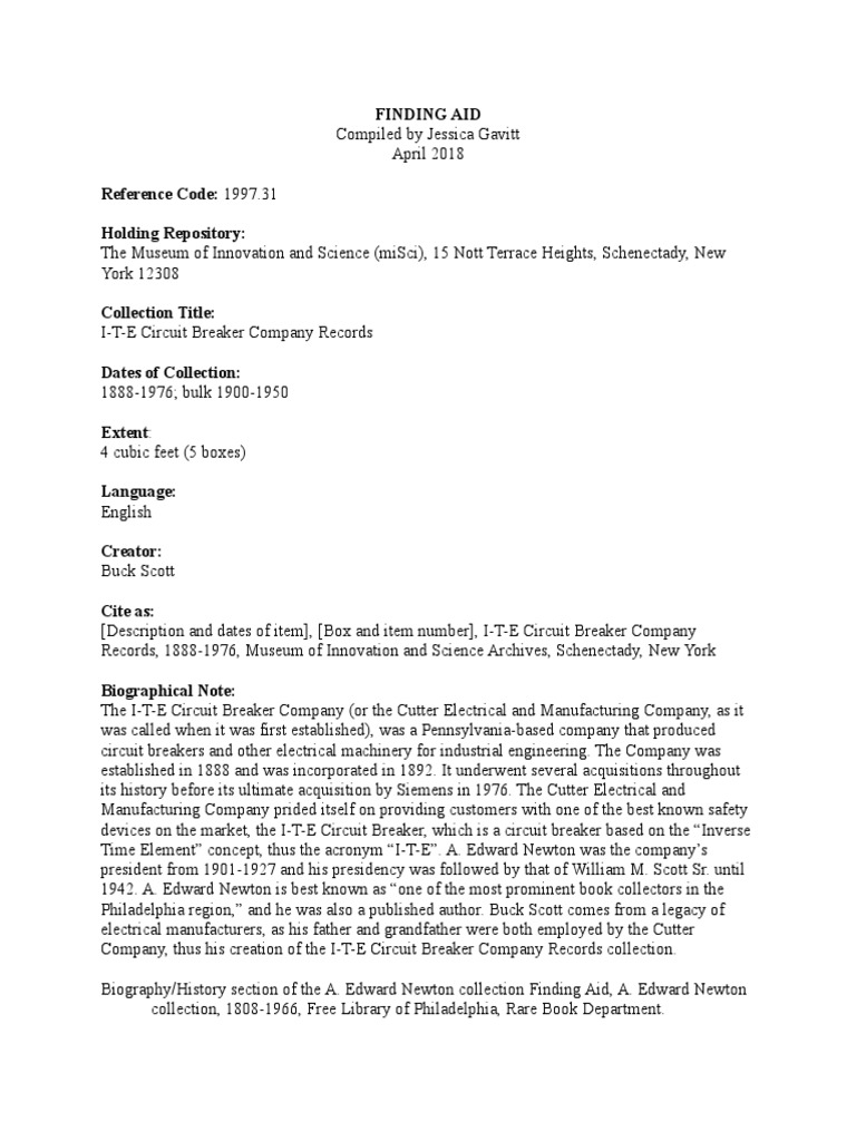 Finding Aid | PDF | Libraries | Preservation (Library And Archival Science)