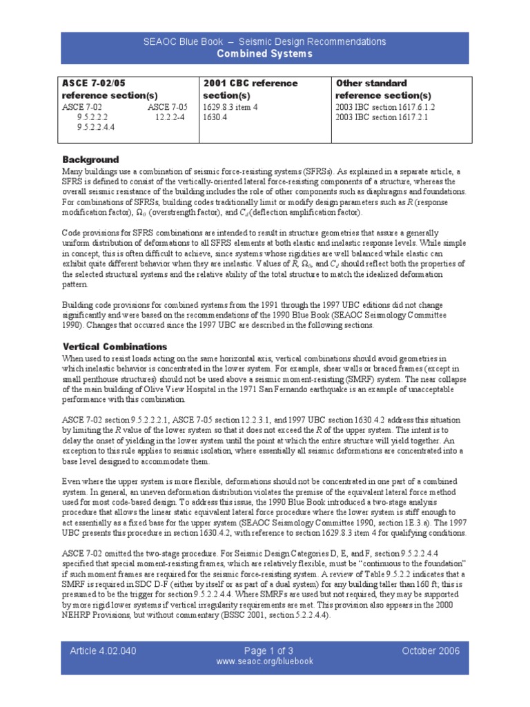 Combined Systems SEAOC Blue Book | PDF | Structural Engineering ...