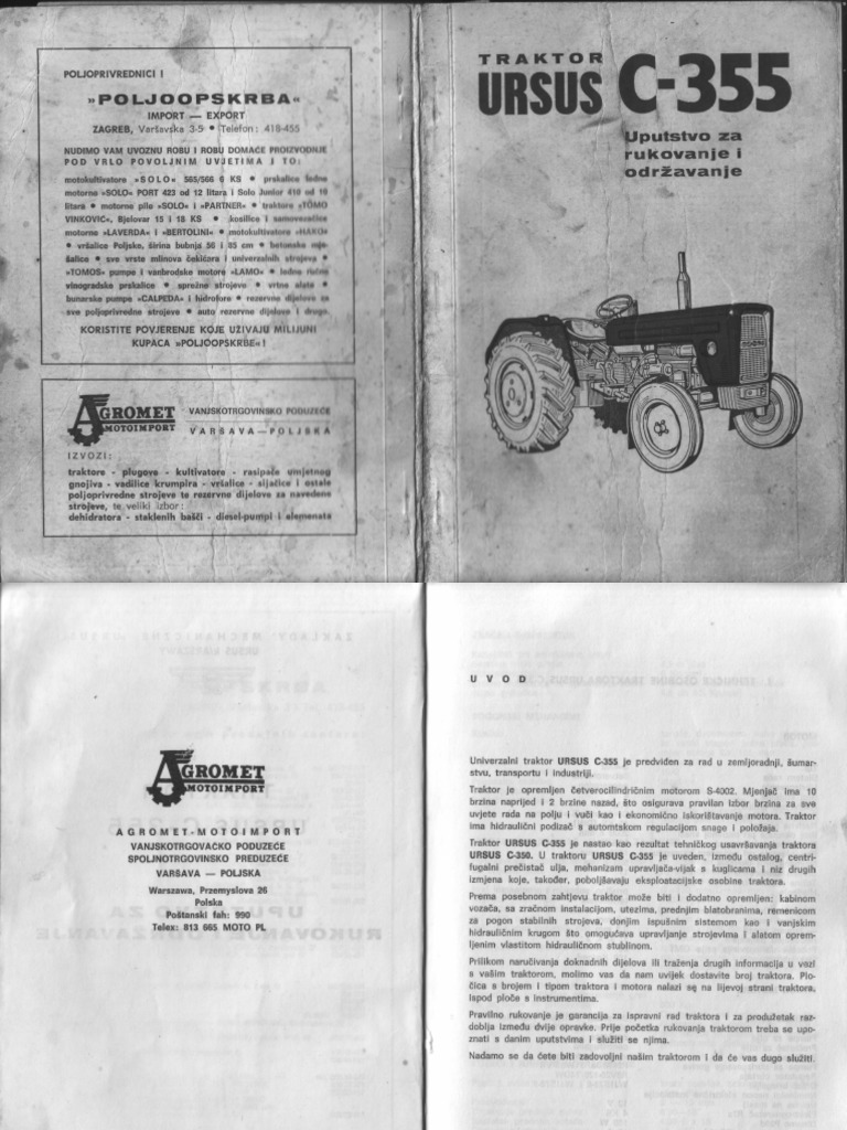 Uputstvo Za Rukovanje I Odrzavanje C355 | PDF