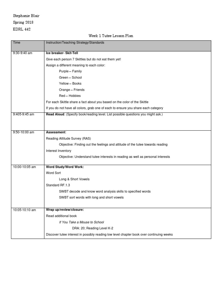 Tutee Lesson 1 | PDF | Language Arts & Discipline | Foreign Language ...