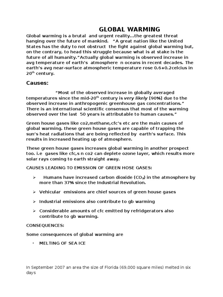 Global Warming | PDF | Global Warming | Greenhouse Gas