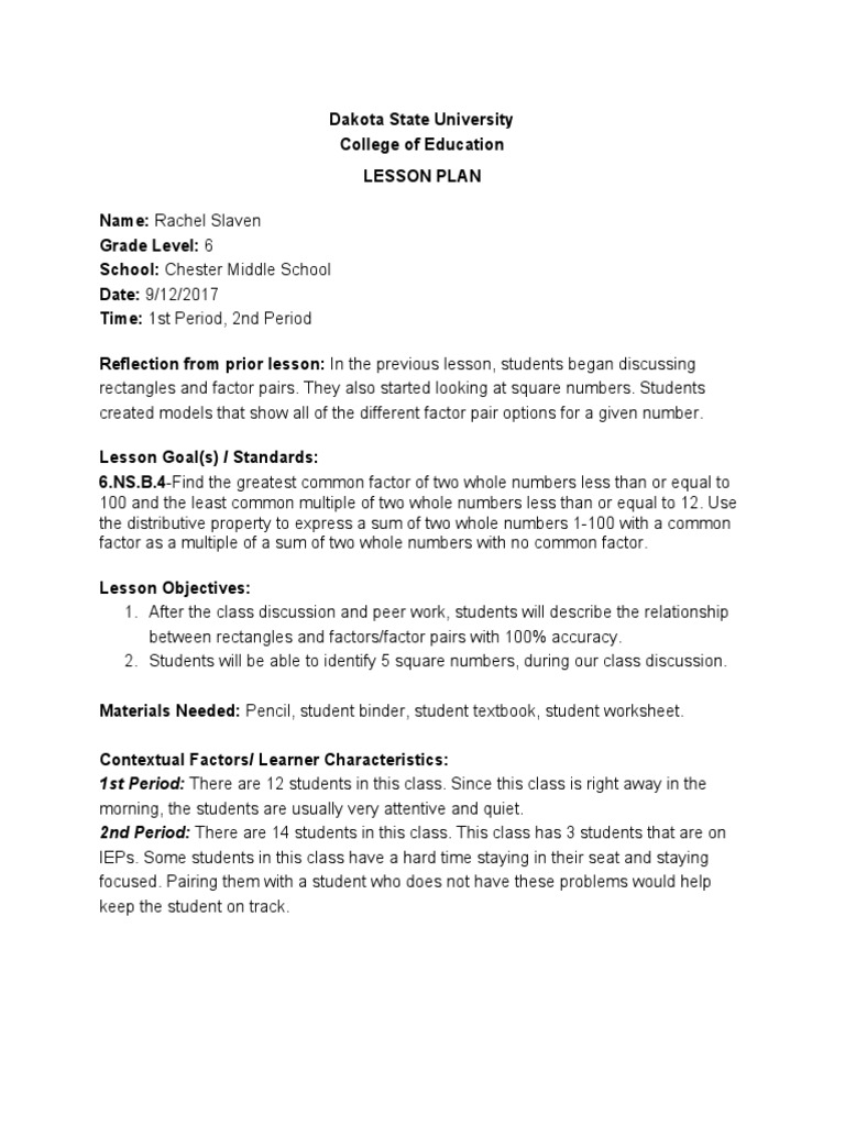 Lesson Plan 2-1 | PDF | Individualized Education Program ...