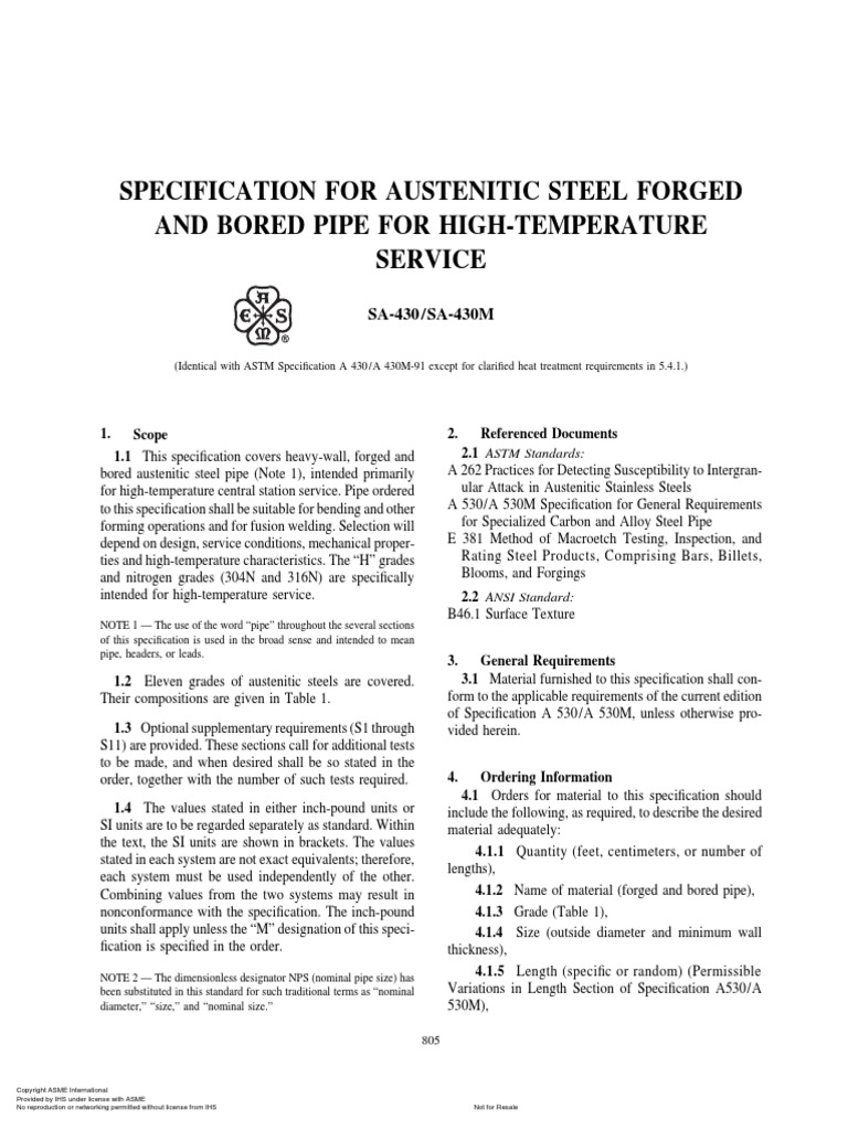 Sa 430 | PDF | Heat Treating | Pipe (Fluid Conveyance)