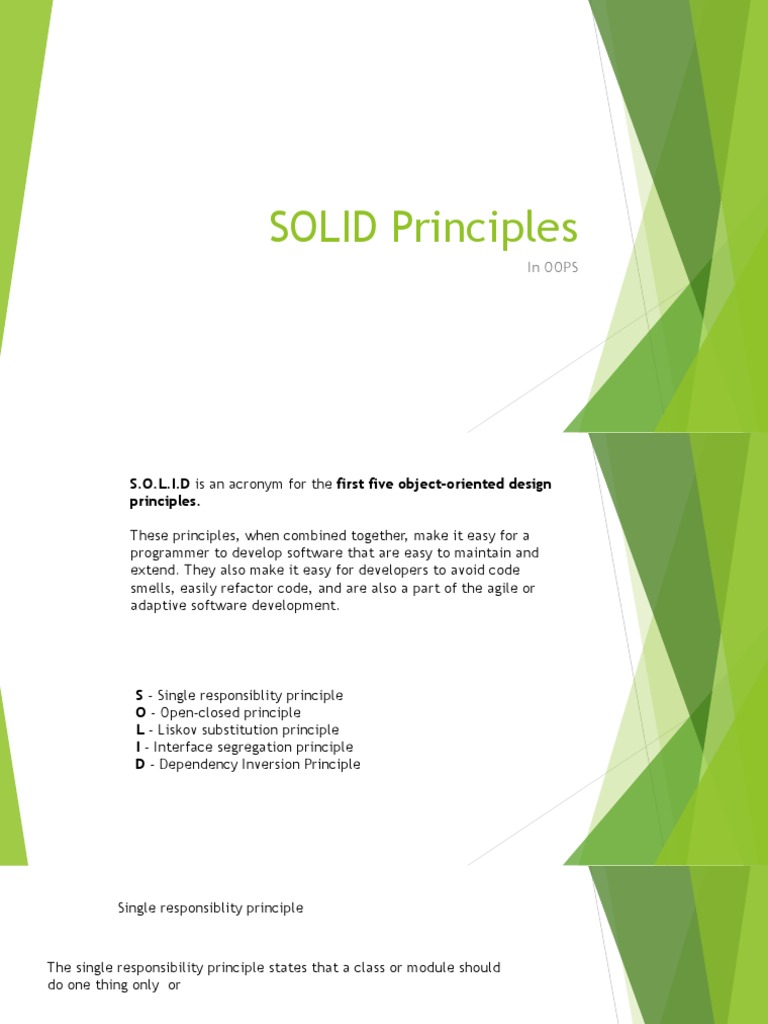 SOLID Principles | PDF