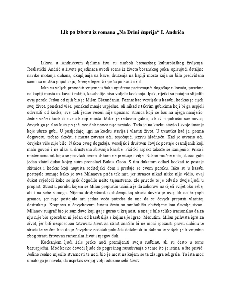 Na Drini Cuprija SASTAV | PDF