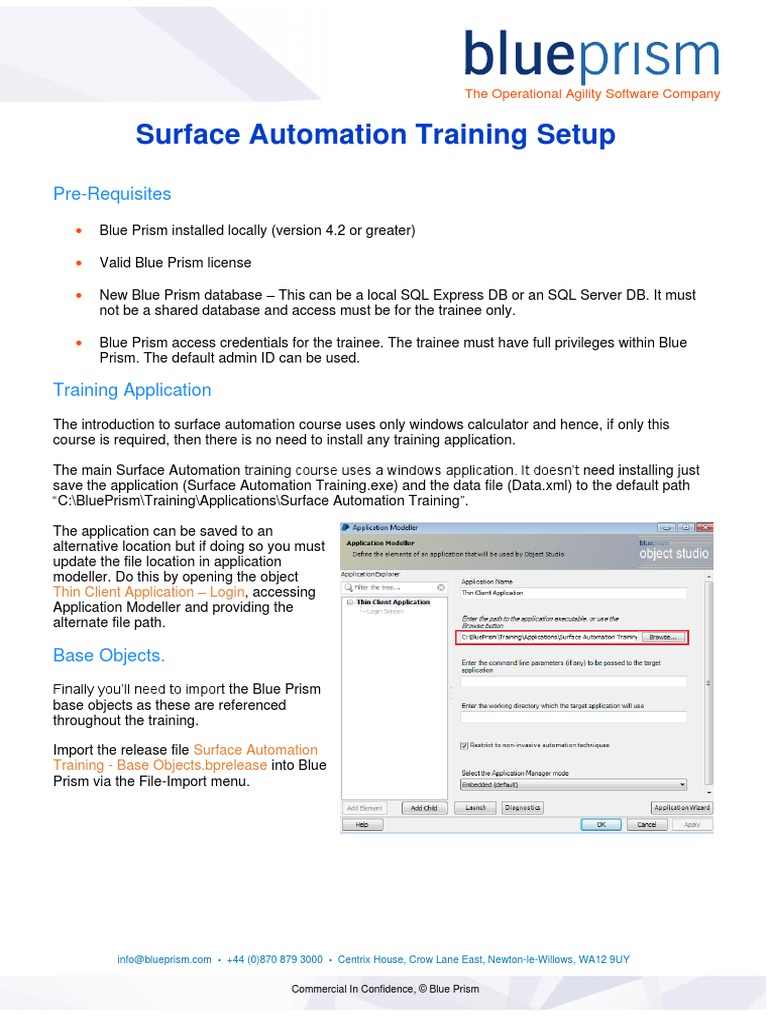 Surface Automation Training - Setup Guide | PDF | Databases | Microsoft Windows