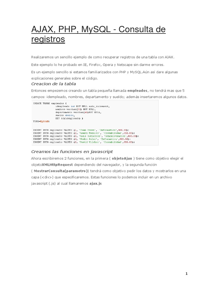 Ajax | PDF | Ajax (Programación) | Php
