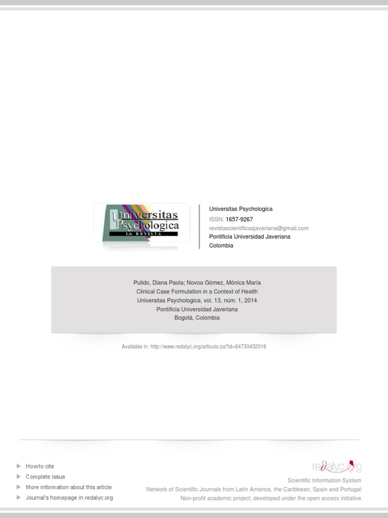 Clinical Case Formulation in A Context of Health | PDF | Psicología ...