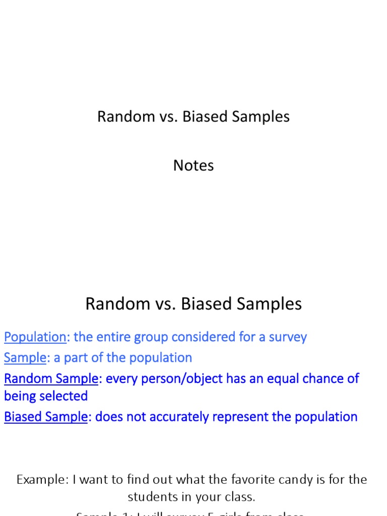 Random Samples Notes | PDF | Randomness | Sampling (Statistics)