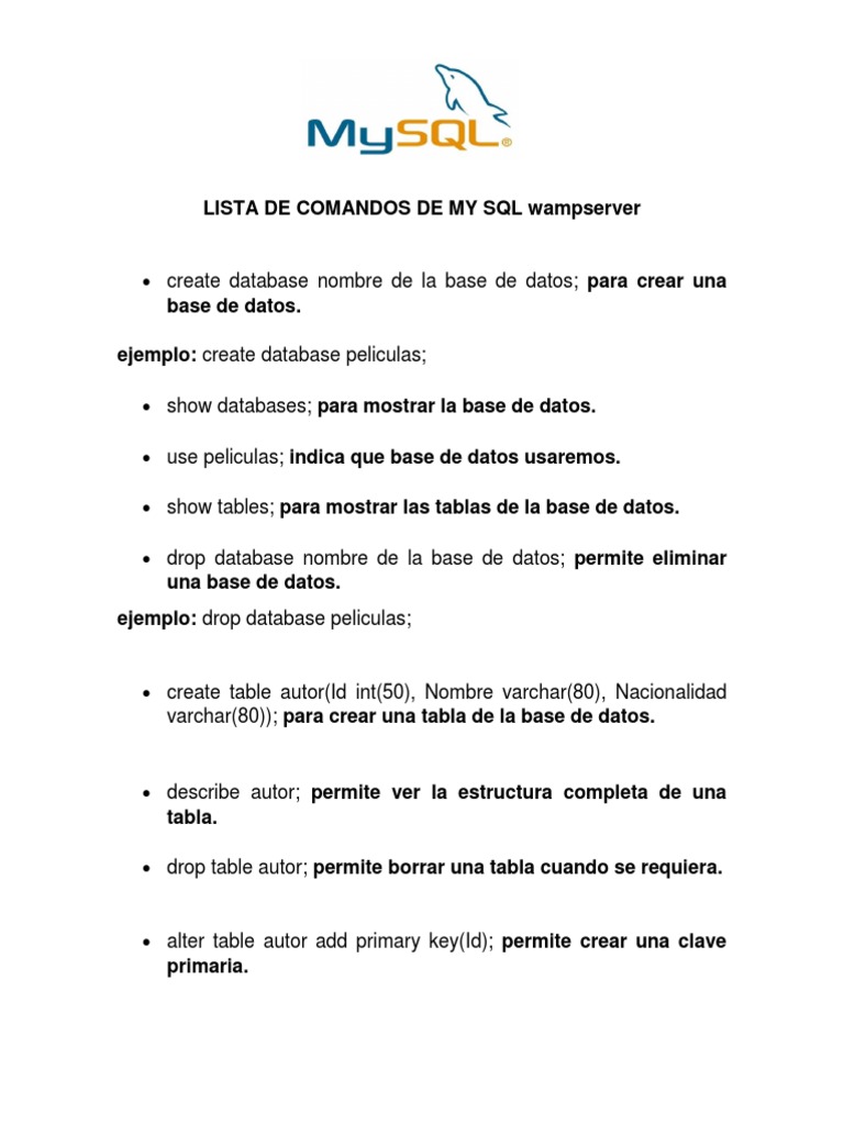 Comandos Básicos de MySQL | PDF