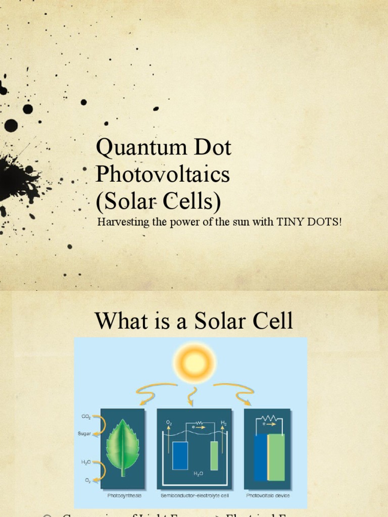 Simple Intro To Quantum Dot Solar Cell | PDF
