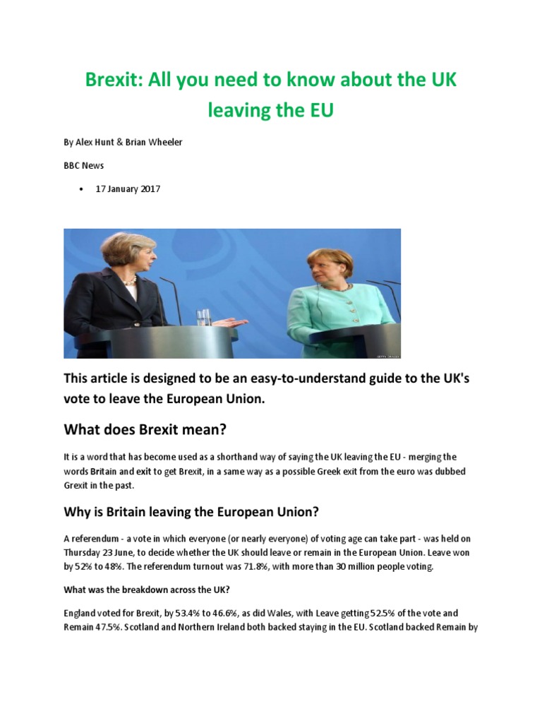 Brexit: All You Need To Know About The UK Leaving The EU: What Does ...