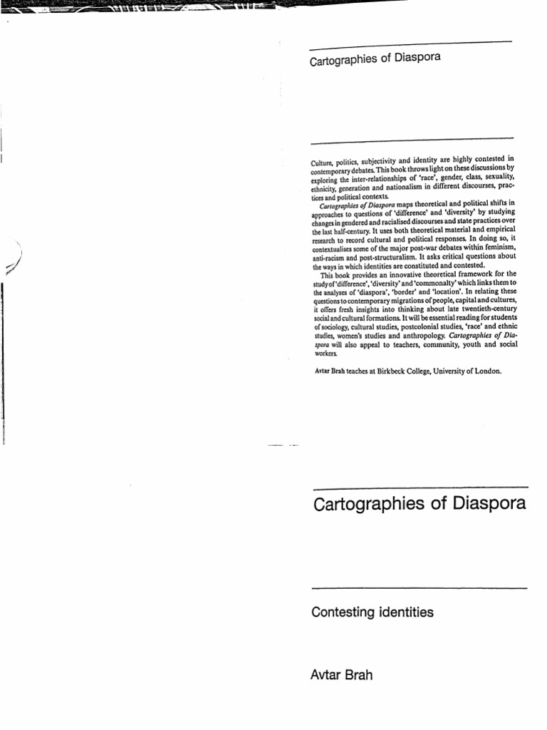 BRAH, Avtar. Cartographies of Diaspora PDF | PDF