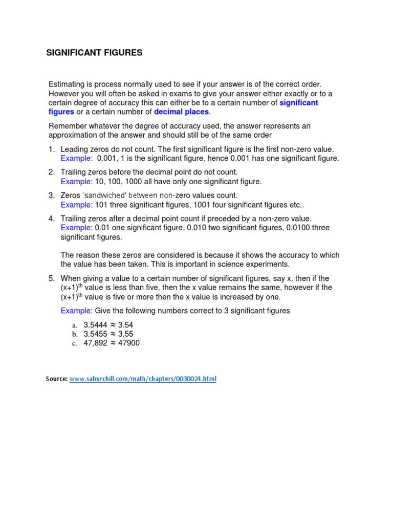 Significant Figures | PDF