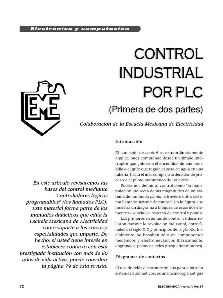 Eme - Control Industrial Por PLC | PDF | Controlador lógico programable ...
