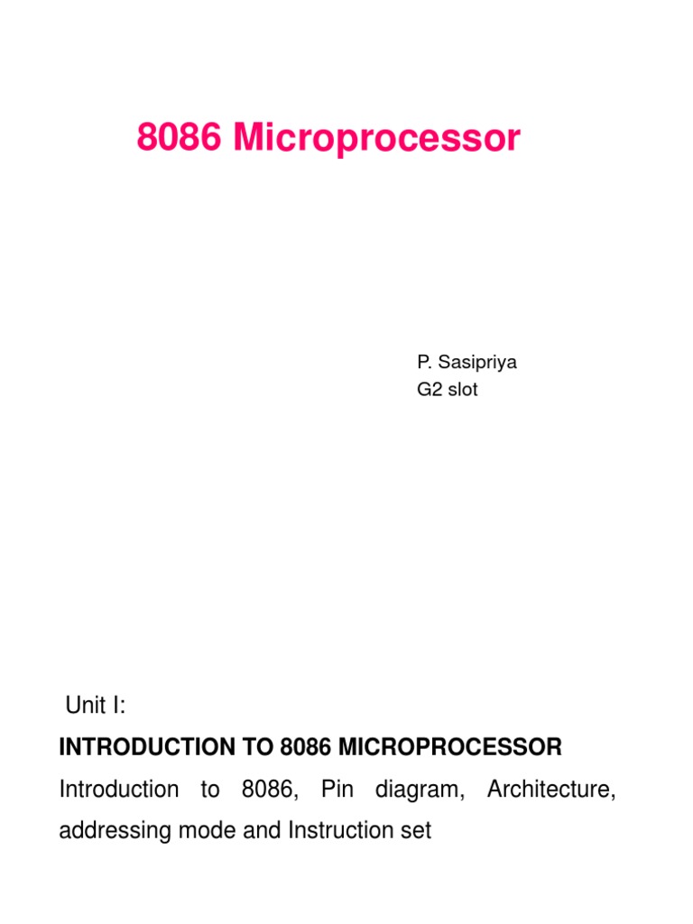 Architecture 8086 PDF | PDF | Central Processing Unit | Pointer (Computer Programming)