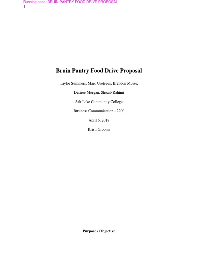 Bruin Pantry Food Drive Initiative | PDF | Race And Ethnicity In The ...