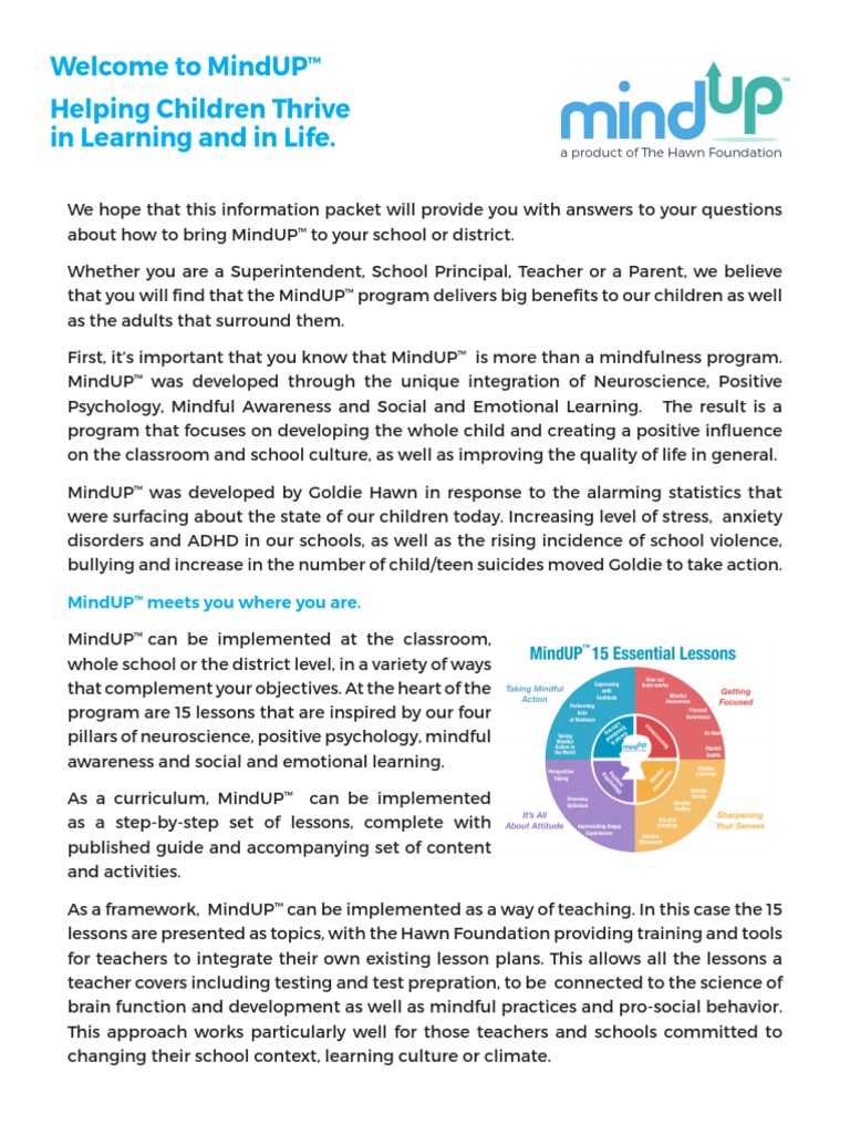 Welcome to MindUP | Schools | Teachers