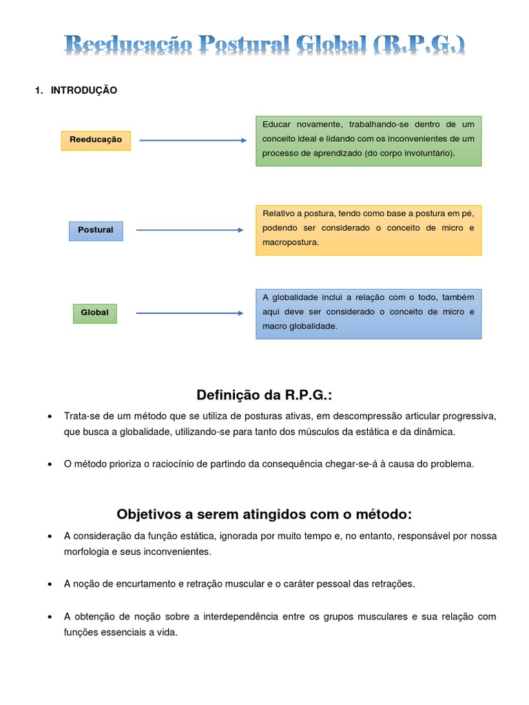 Aula 3 - Reeducação Postural Global (RPG) | PDF | Músculo | Coluna ...