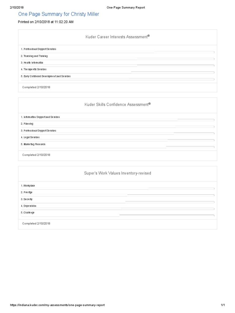 One-Page Summary Report | PDF