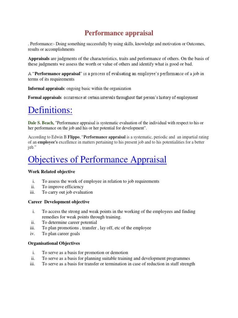 4 Performance Appraisal | Performance Appraisal | Goal | Free 30-day ...