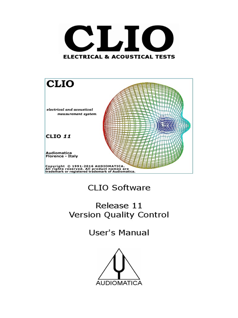 CLIO Software Release 11 Version Quality Control User's Manual ...