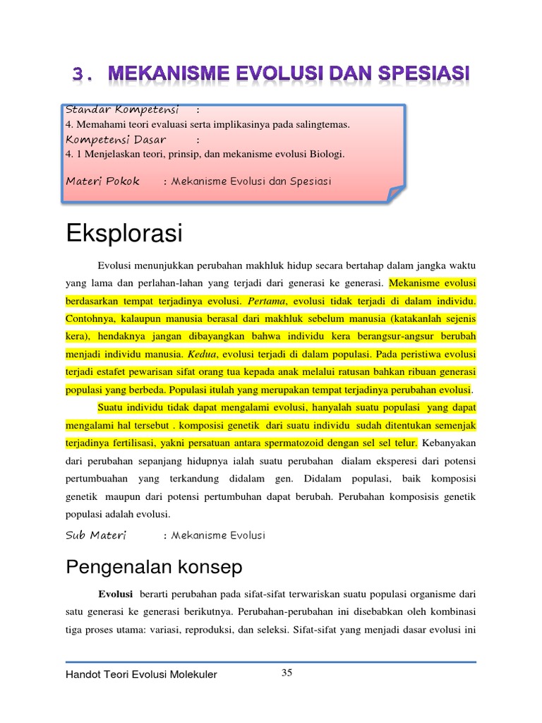 Mekanisme Evolusi 1 | PDF