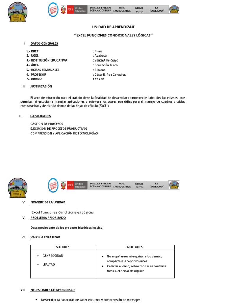 Unidad de Aprendizaje Ept Computacion | PDF | Microsoft Excel | Cambio
