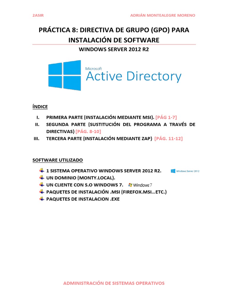 Práctica 8 - Directiva de Grupo (GPO) para Instalación de Software ...