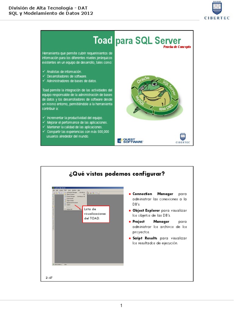 Taller Toad For SQL Server 2012 | PDF | SQL | Servidor SQL de Microsoft