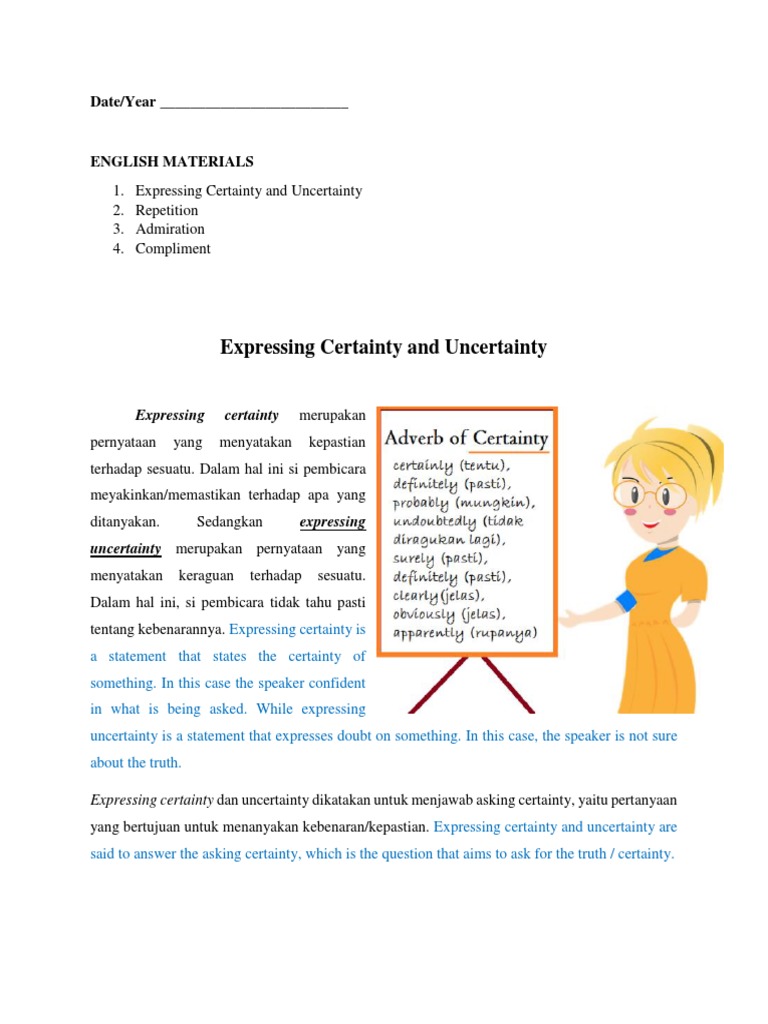 2 Expressing Certainty & Uncertainty | PDF | Kepastian | Business