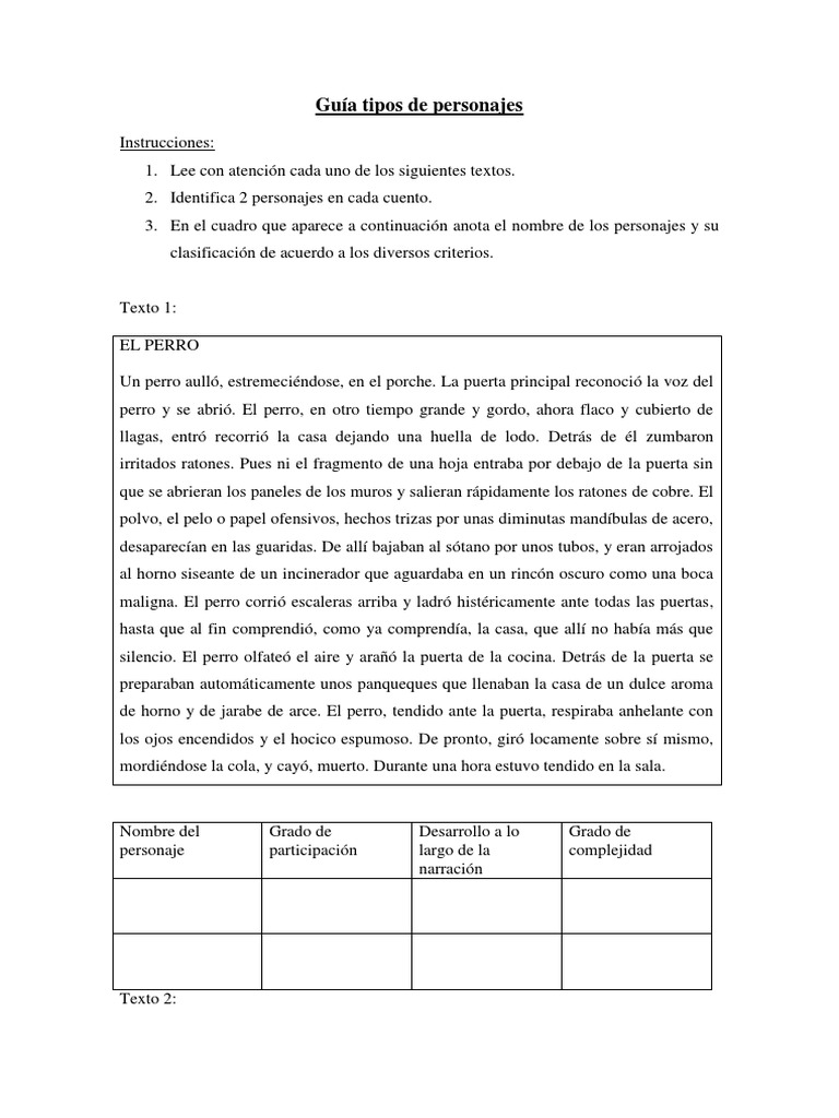 Guía Tipos de Personaje | PDF | Mitos de la creación | Perros