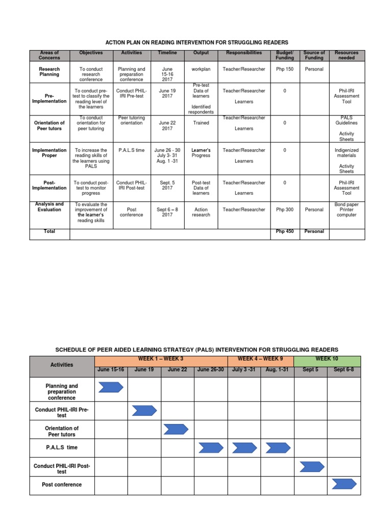 Action Plan Matrix | PDF | Educational Assessment | Pedagogy
