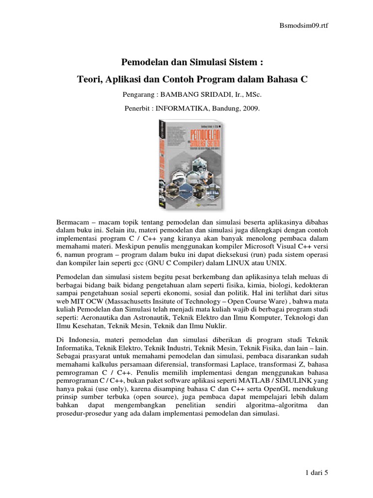 Ebook Simulasi & Pemodelan 1 PDF | PDF