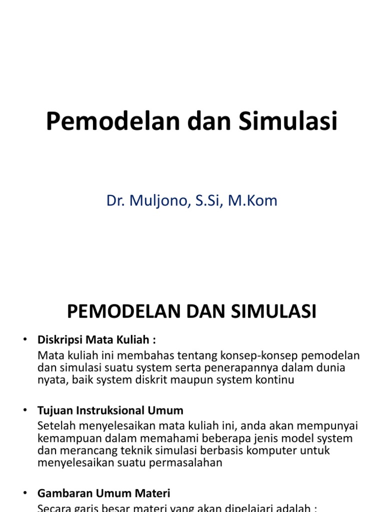 Pengertian Simulasi Dan Pemodelan | PDF | Bisnis | Komputer
