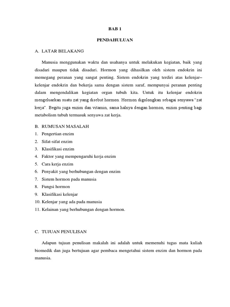 Makalah Enzim Dan Hormon | PDF | Kesehatan Holistik