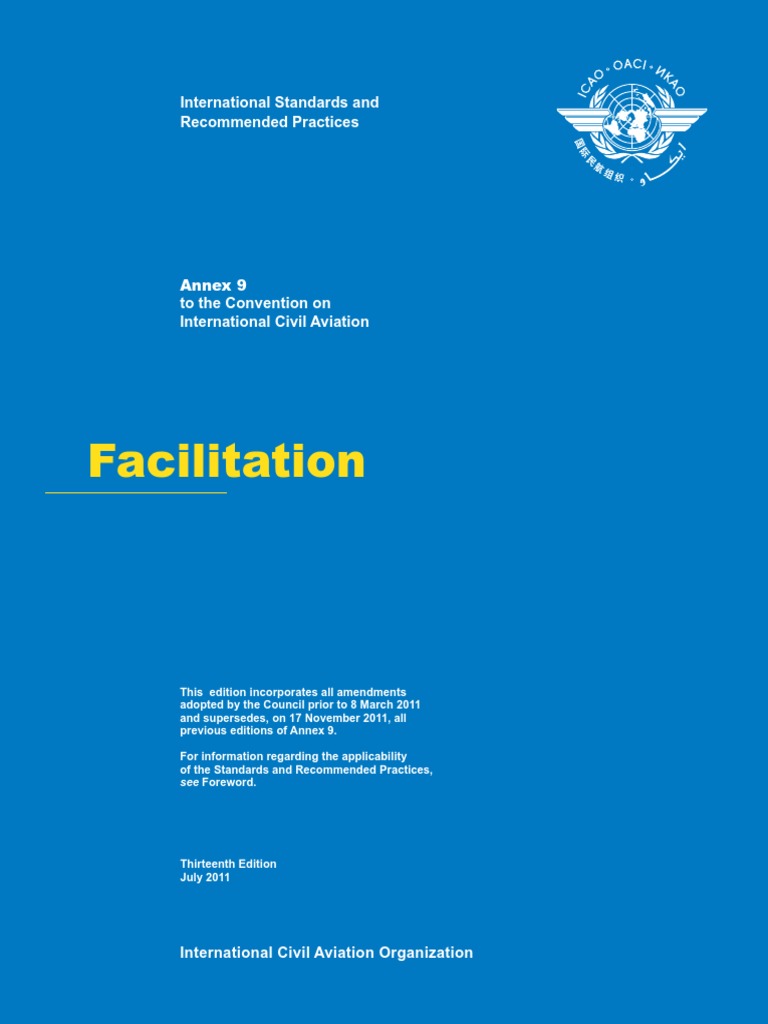 ICAO Annex 9 Facilitation PDF | PDF