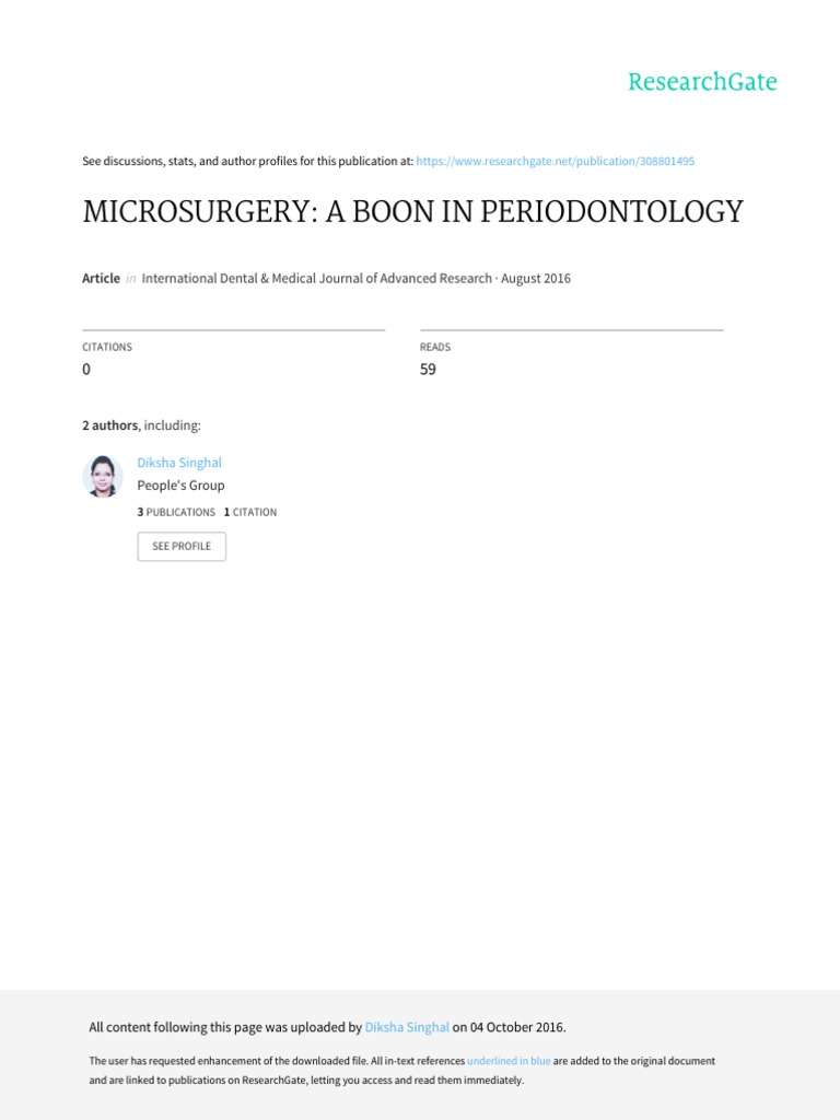 Microsurgery in Periodontology | PDF | Lens (Optics) | Surgical Suture
