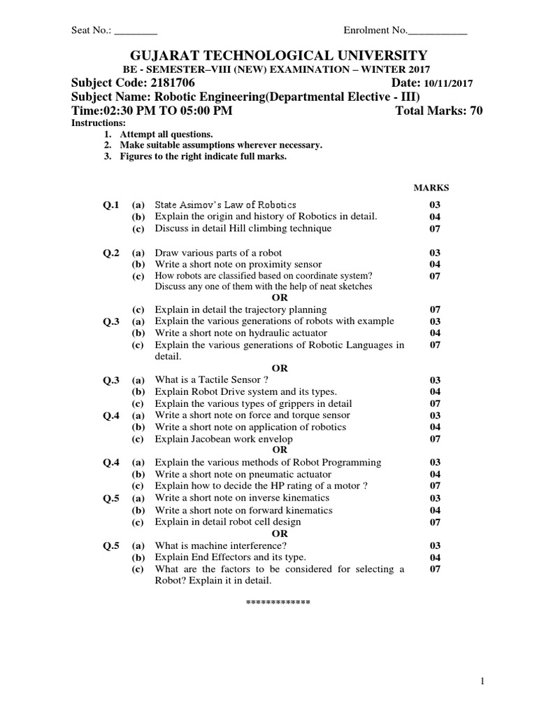 Robotics Paper | PDF | Robotics | Robot