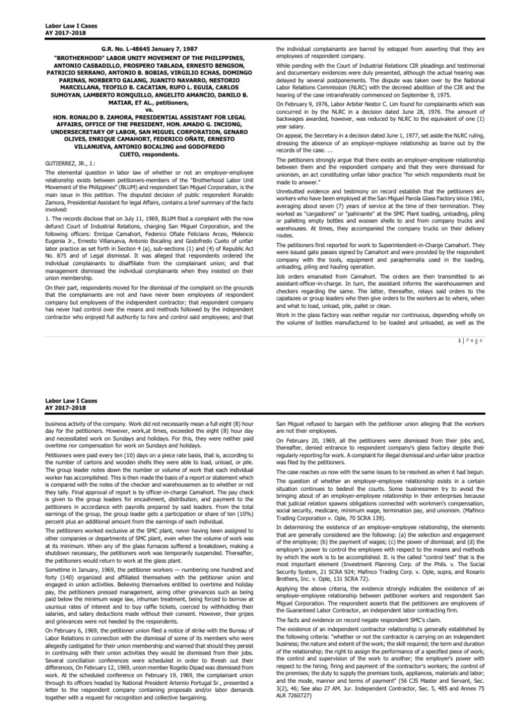 8-Hour Labor Law in the Philippines | PDF | Independent Contractor ...