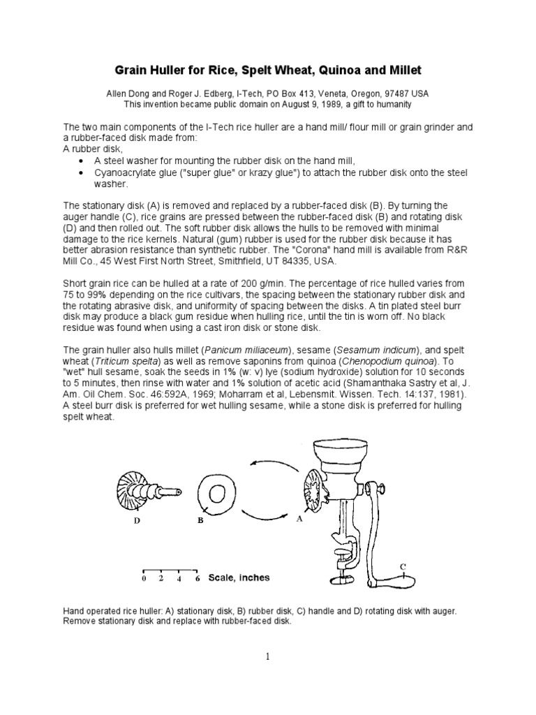 Grain Huller for Rice and More | PDF | Mill (Grinding) | Staple Foods