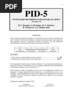 PCL 5 Spanish Version | PDF | Ira | Experiencia subjetiva