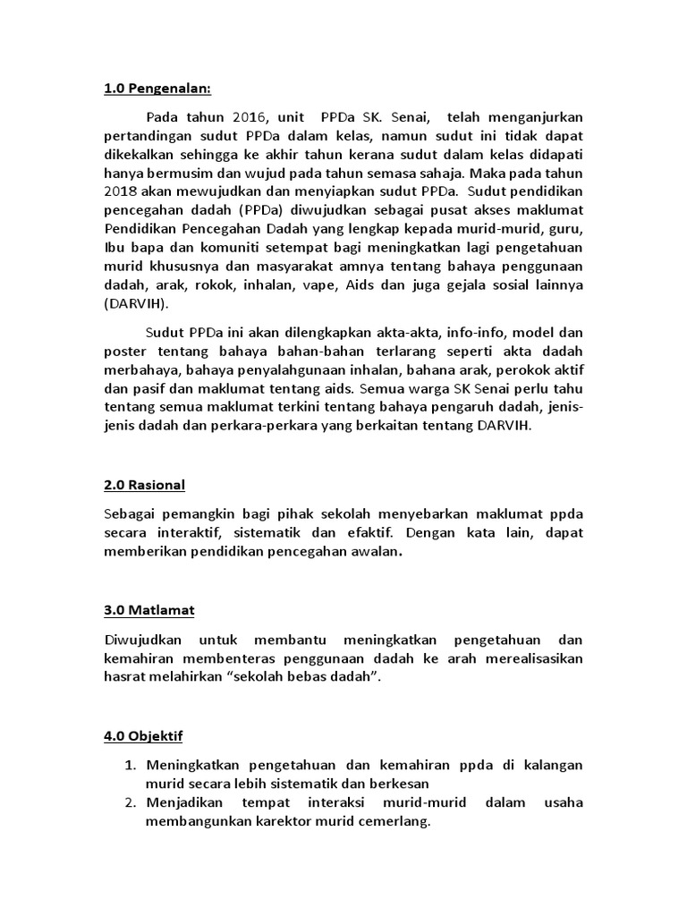 Kertas Kerja Sudut PPDA SKS | PDF