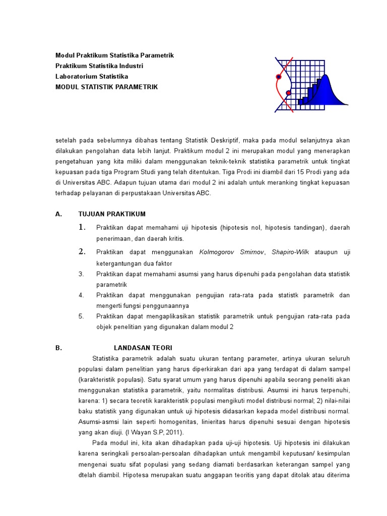 Praktikum Statistika Parametrik ABC | PDF