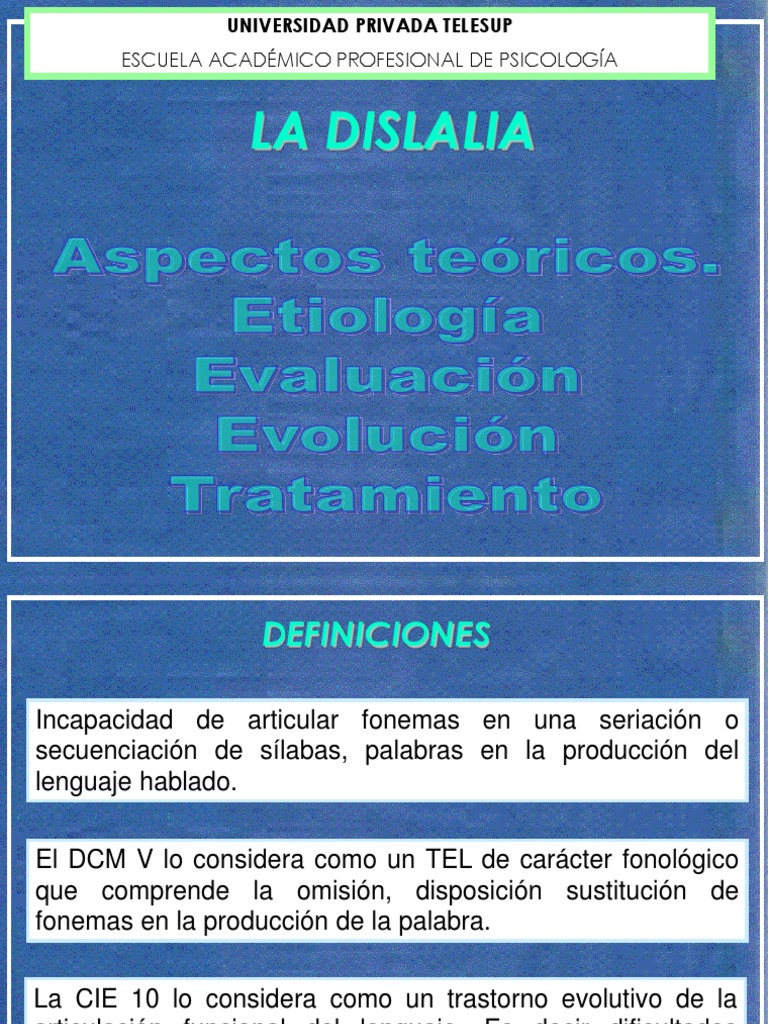 Dislalia: Definición y Clasificación | PDF | Fonología | Palabra