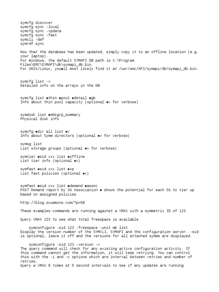 Sym Commands | PDF | Disk Storage | Computer File