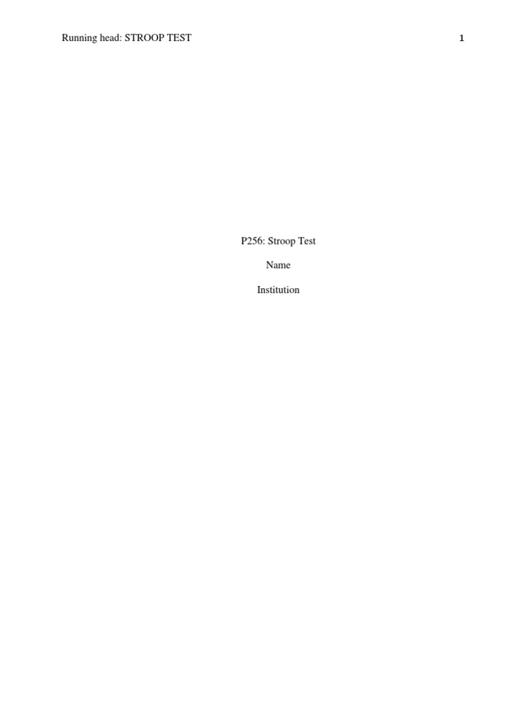 Stroop Test | PDF | Neuropsychological Assessment | Applied Psychology