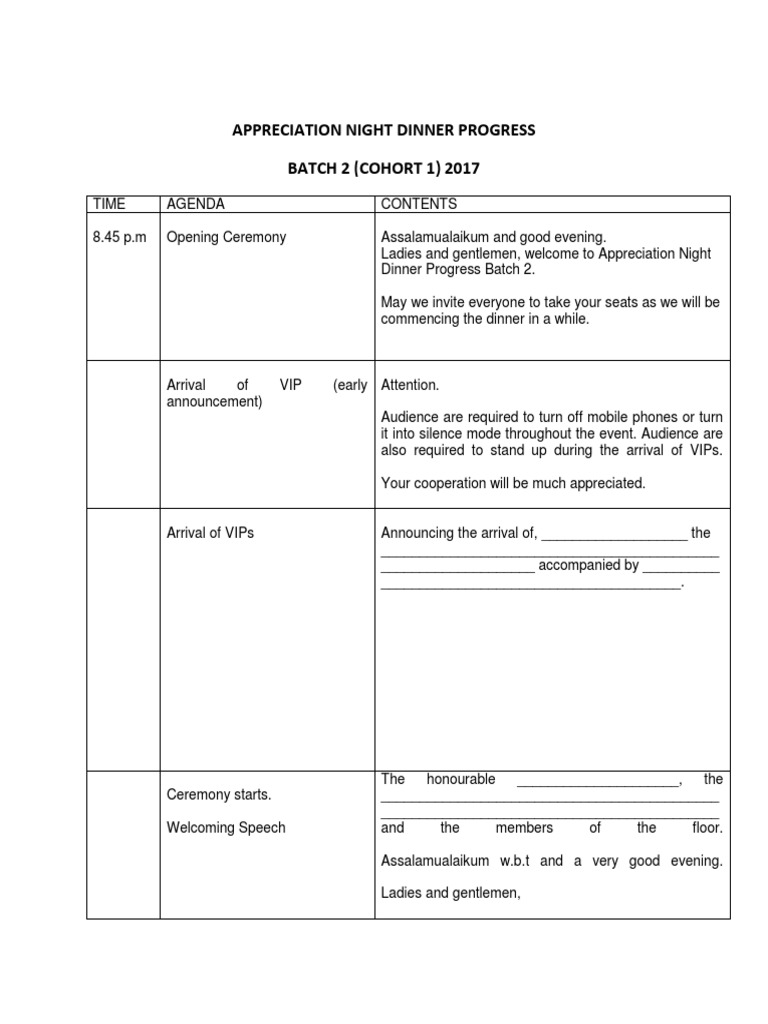 Emcee Text For Gala Dinner | PDF | Leisure