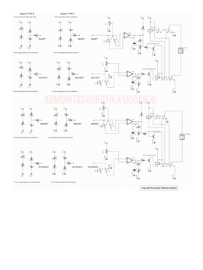 Skema LIne Follower Analog 4 Sensor | PDF