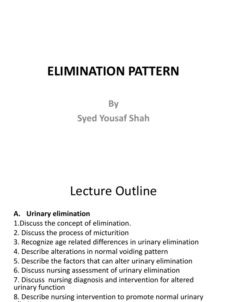 Elimination Pattern | Urinary Incontinence | Urinary System